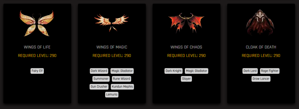 Crear Alas Nivel 2.5 (monster wings) - Mu Online